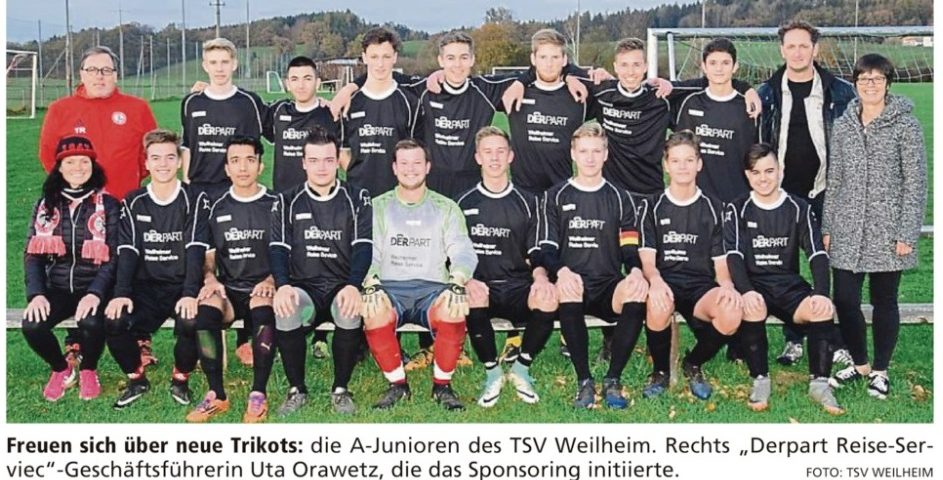 Neue Trikots für Weilheimer A-Jugend – TSV 1847 Weilheim e.V.